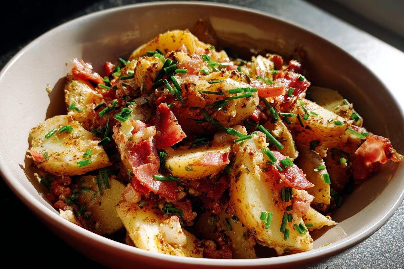 Authentieke Beierse Aardappelsalade: 1 Zalig Warm Geheim - smaakvolle